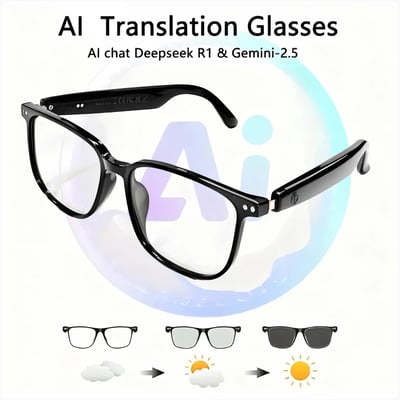 🔥 AI Interpretation Smart Glasses🕶️33-Language Translation, Photochrom ...