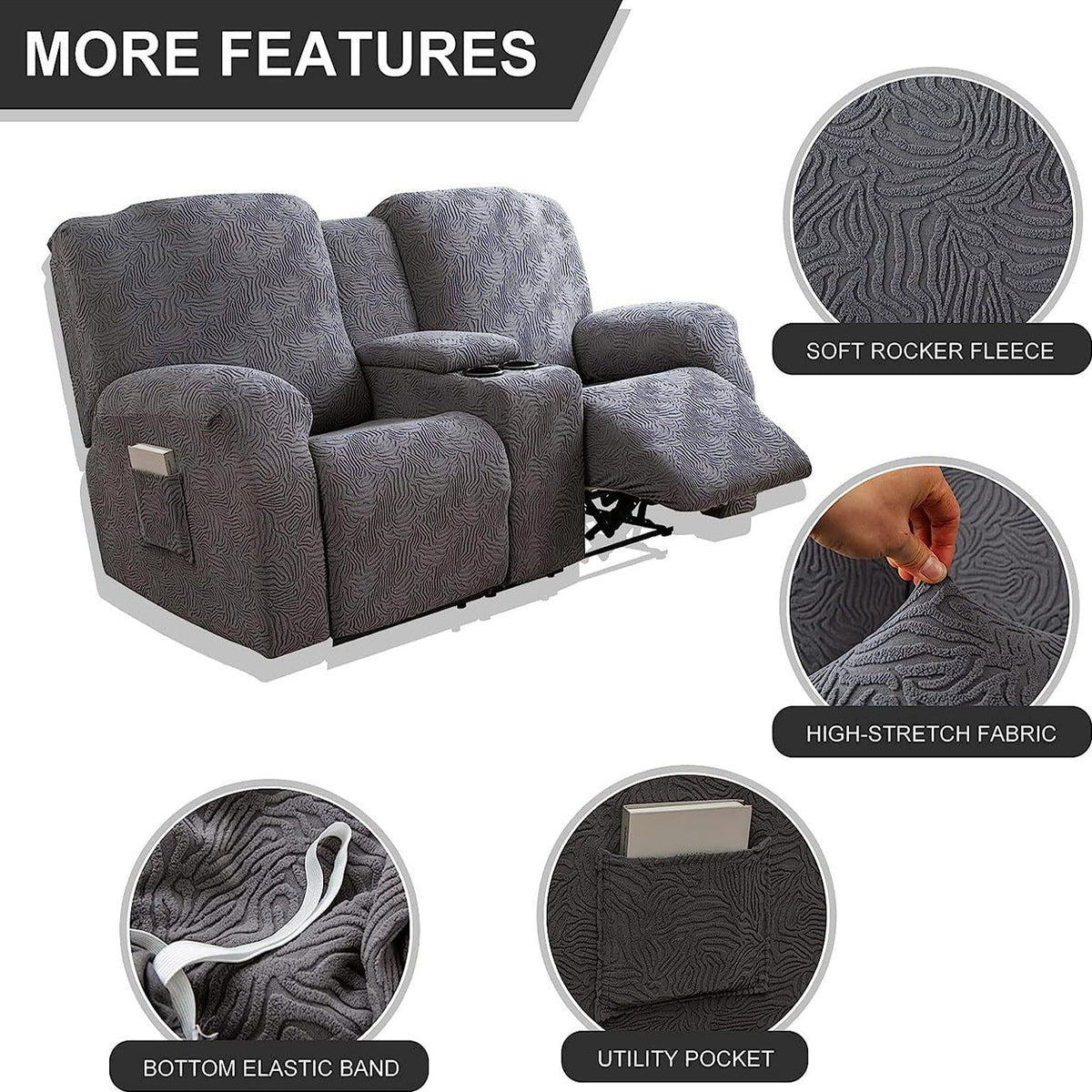 Recliner Loveseat Cover with Center Console – Housgift